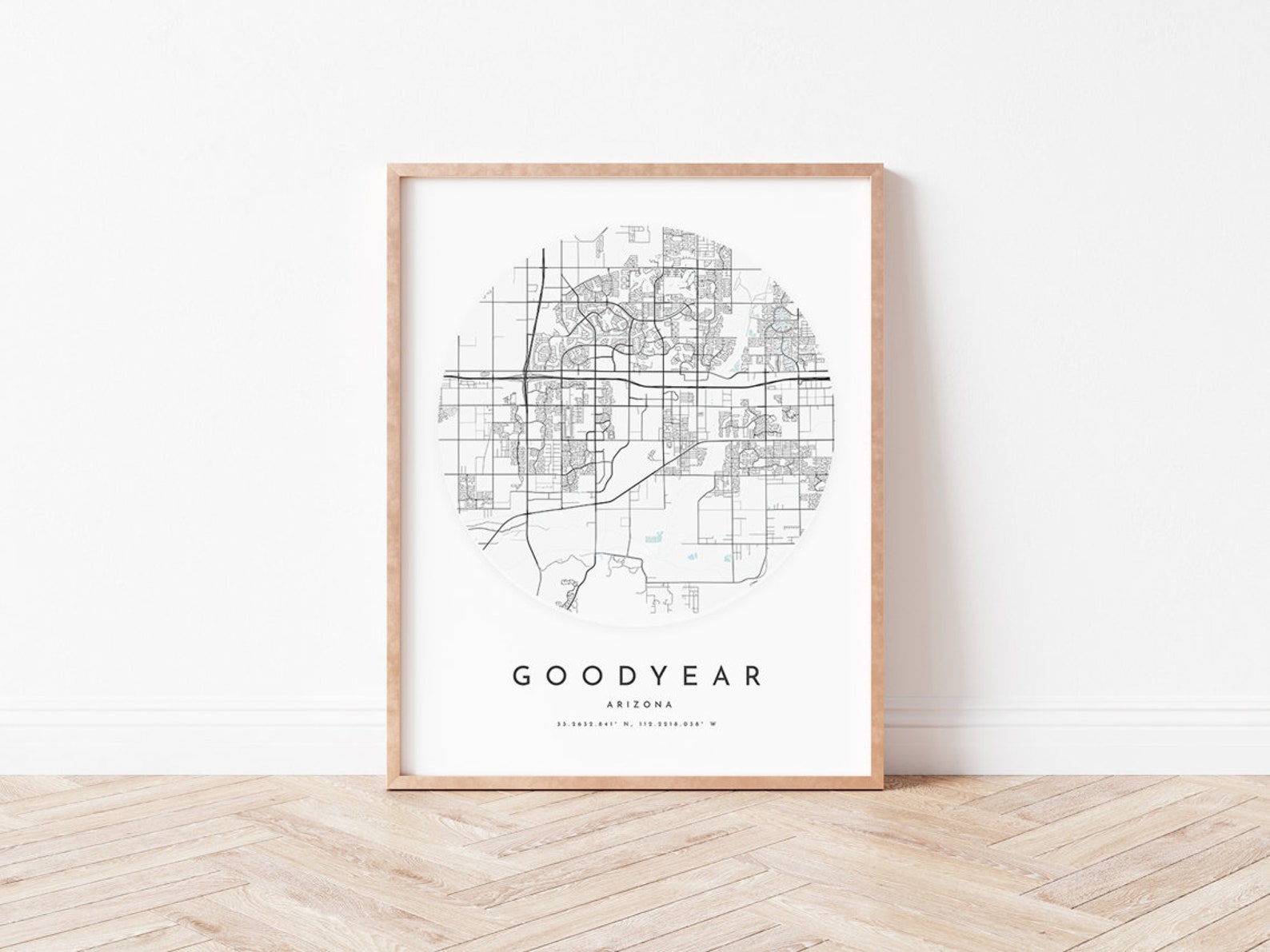 Goodyear Map Print Goodyear Map Poster City Wall Art Az Road | Etsy