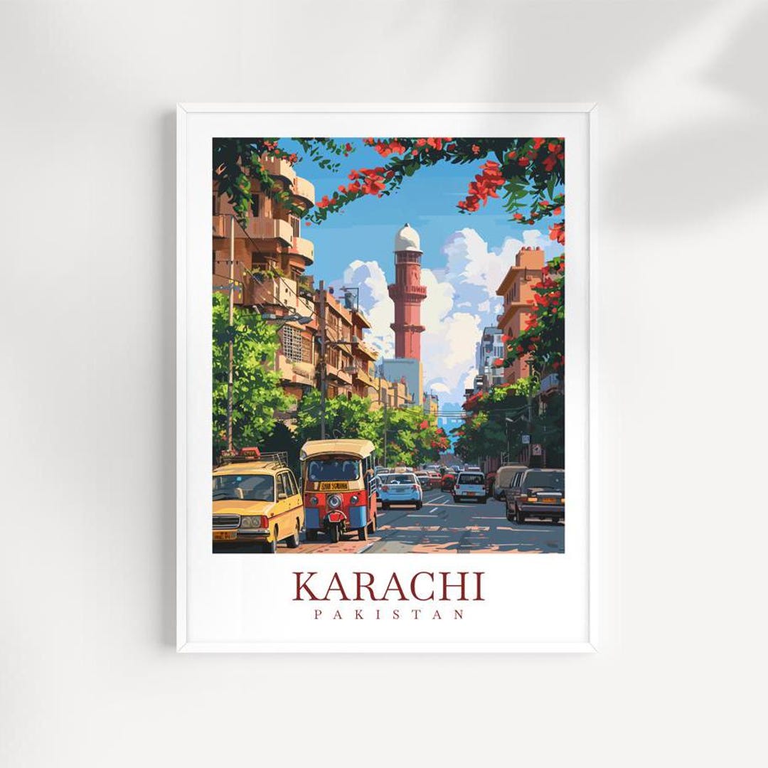 Karachi Travel Print Pakistan Wall Art Asia Poster, Wall Hanging ...