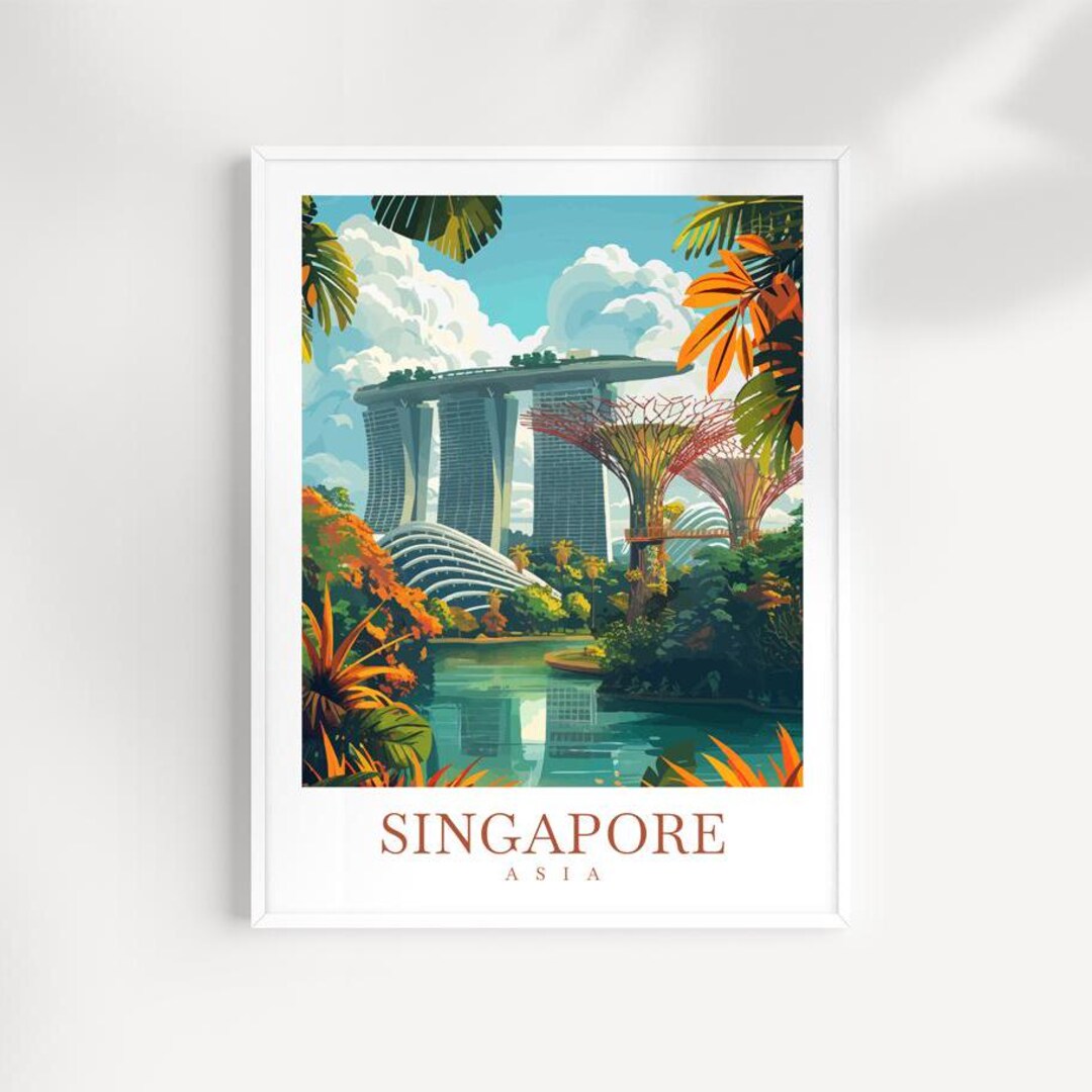 Singapore Travel Print Wall Art Asia Wall Hanging Home Decoration ...