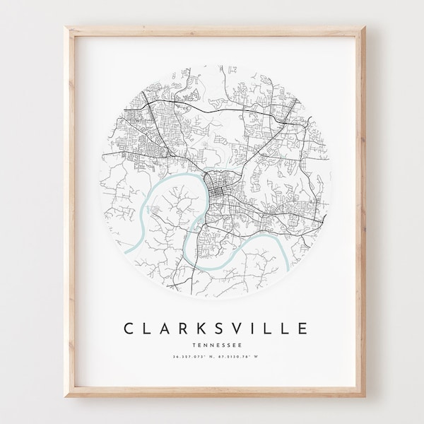 Street Map of Clarksville Tn - Etsy