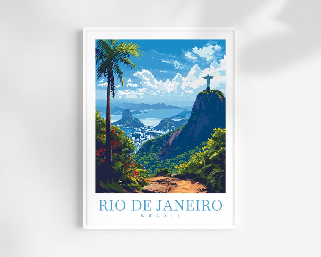 Rio De Janeiro Poster Travel Print Wall Art Brazil Wall Hanging Home ...