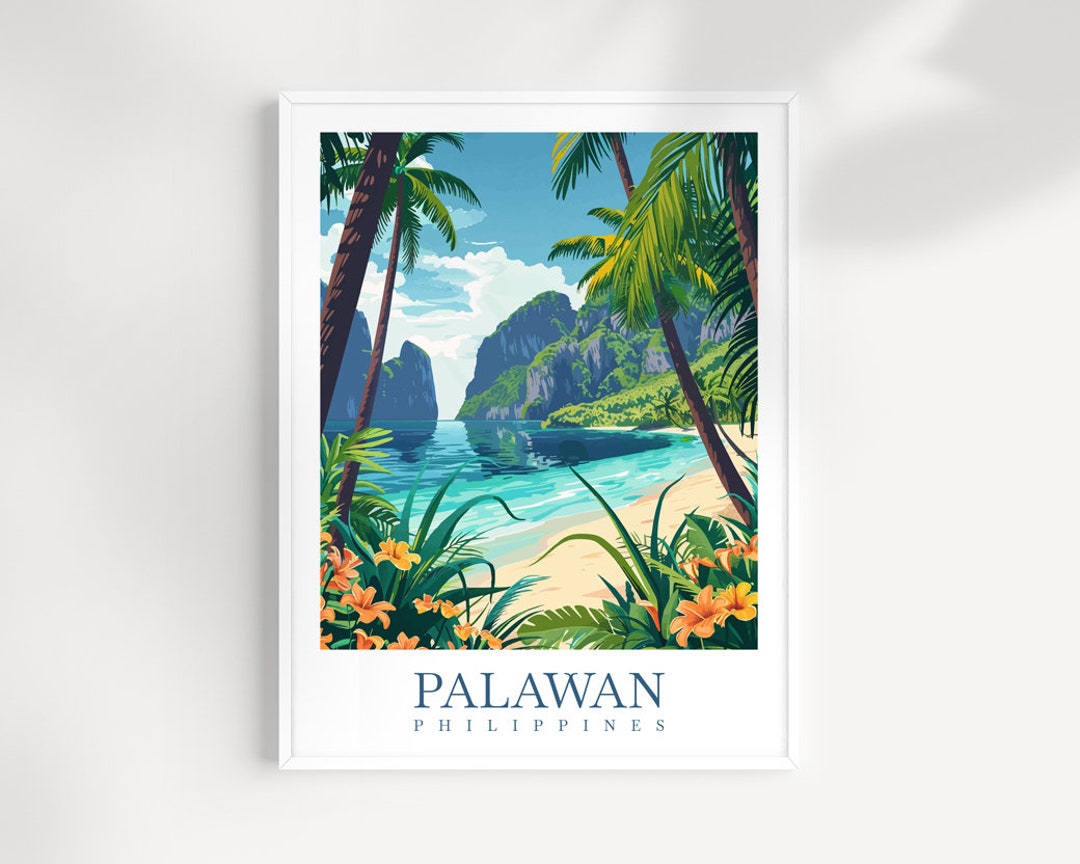 Palawan Travel Print Palawan Poster Wall Art, Philippines Asia Poster ...