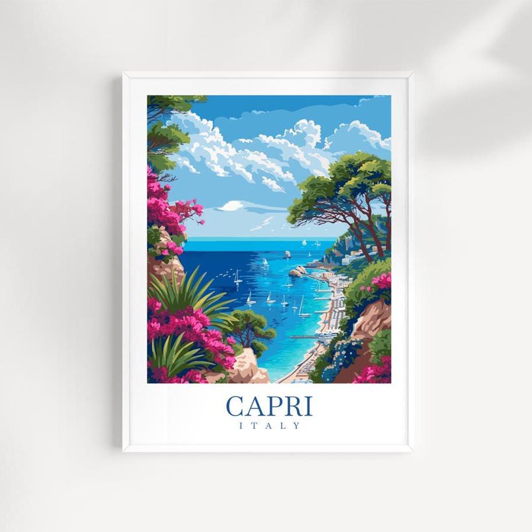 Capri Travel Print Wall Art Capri Italy Wall Hanging Home Decoration ...