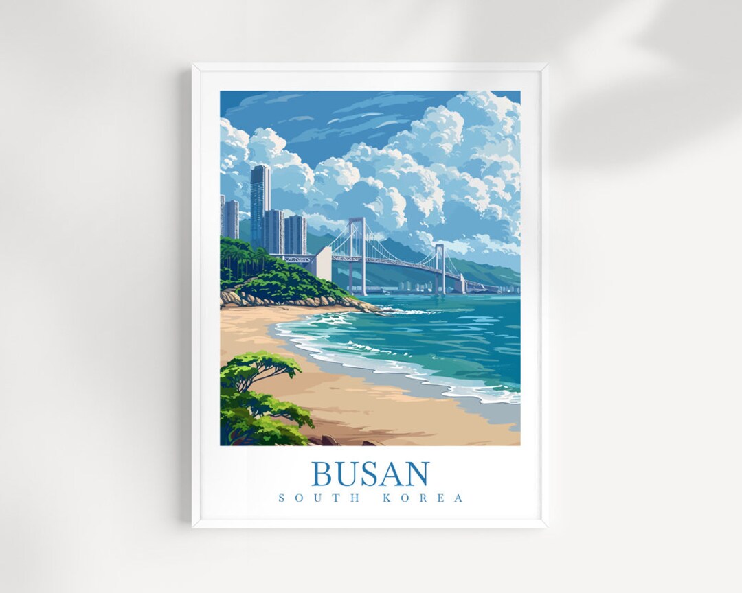 Busan Travel Print Wall Art South Korea Wall Hanging Busan Home Décor ...