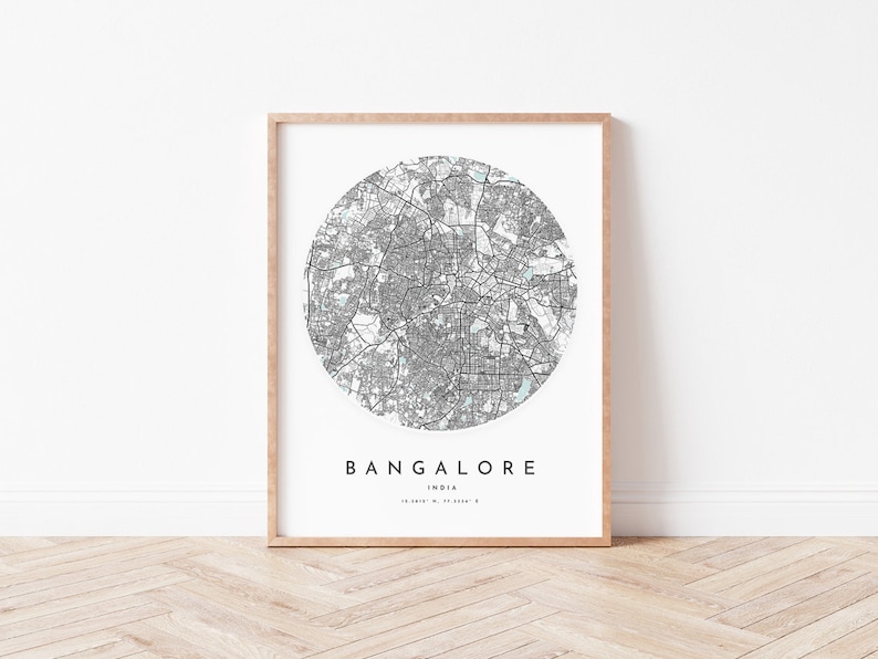 Bangalore Map Print Bangalore Map Poster City Wall Art - Etsy