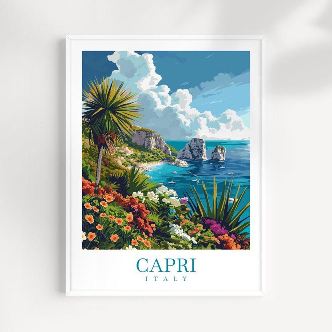 Capri Travel Print Wall Art Capri Italy Wall Hanging Home Decoration ...