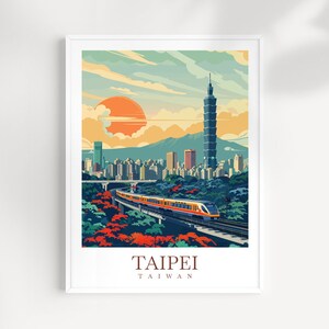 Taipei Travel Print Wall Art Taiwan Wall Hanging Home Décor Gift Taipei ...