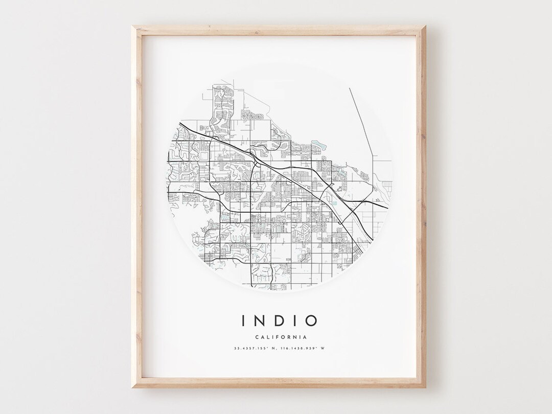 Indio mapa impresión, Indio mapa cartel de la ciudad arte de la pared ...