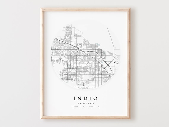 Prints Indio California map Indio CA map Indio art Wall Art Indio ...