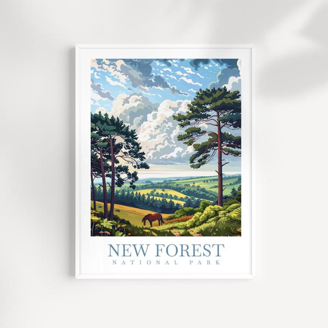 New Forest National Park Travel Print Wall Art England Wall Hanging ...