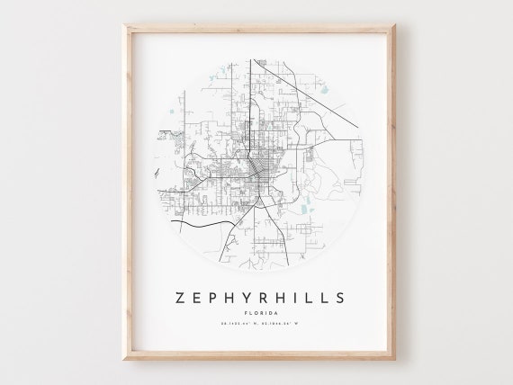 Zephyrhills Map Print Zephyrhills Map Poster City Wall Art | Etsy