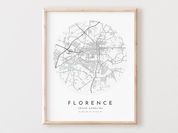 Florence Map Print Florence Map Poster City Wall Art Sc Road | Etsy