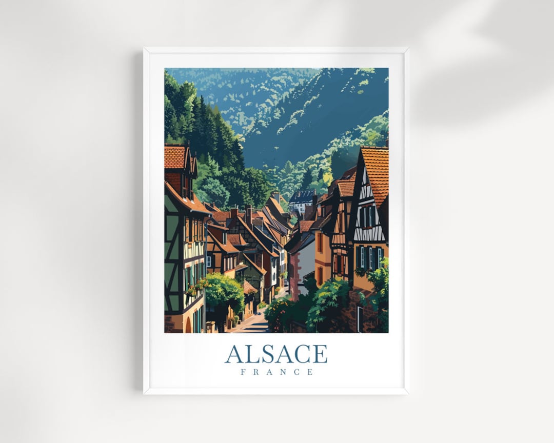 Alsace Travel Print France Poster Alsace Decor Cityscape Art Print ...