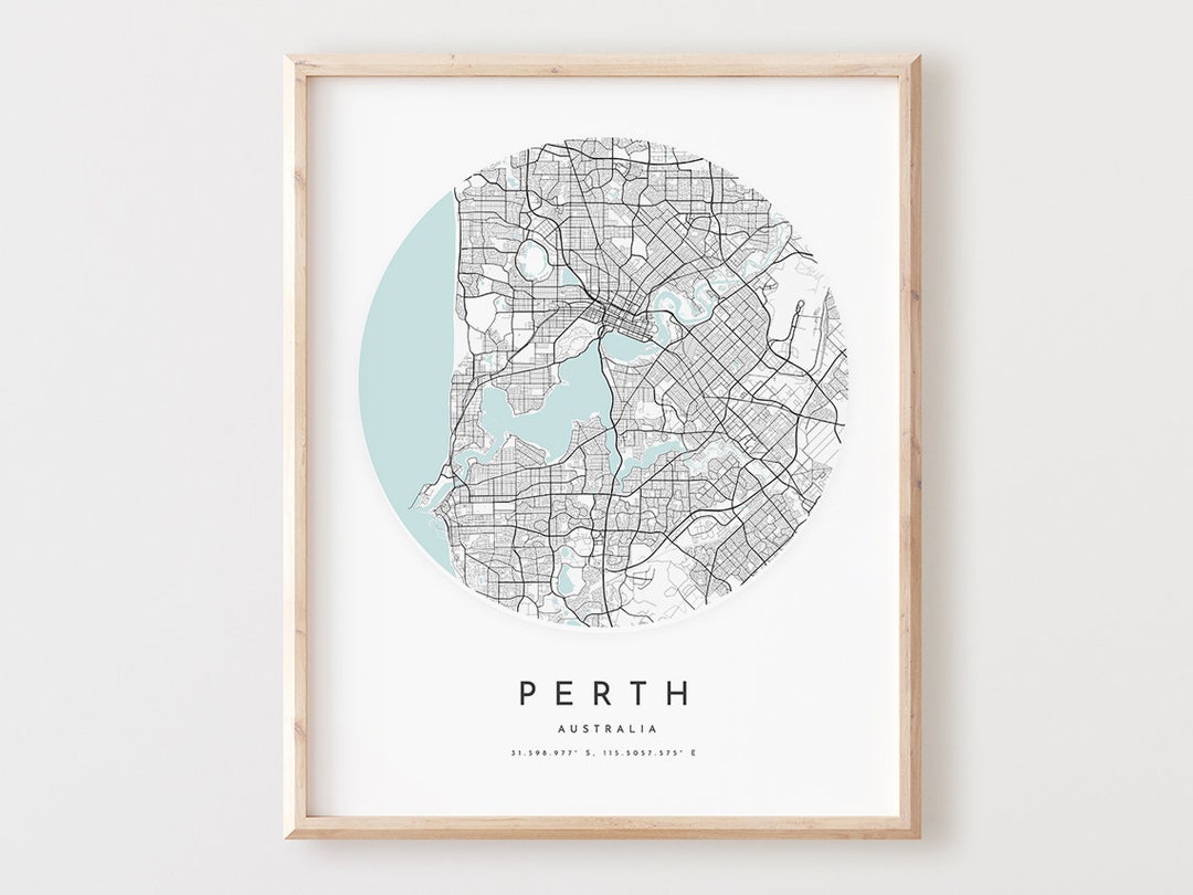 Stampa mappa Perth Poster perth City Wall Art Perth Road - Etsy Italia