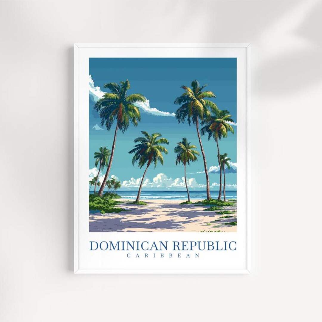 Dominican Republic Travel Print Caribbean Poster Wall Art Dominican ...