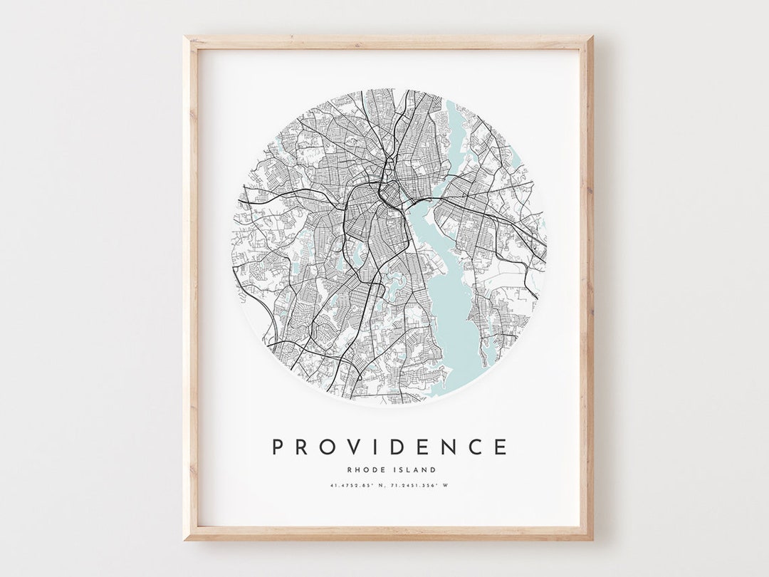 Providence Map Print Providence Map Poster City Wall Art Ri - Etsy