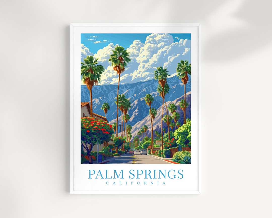 Palm Springs Travel Print Wall Art California Wall Hanging Home Décor ...