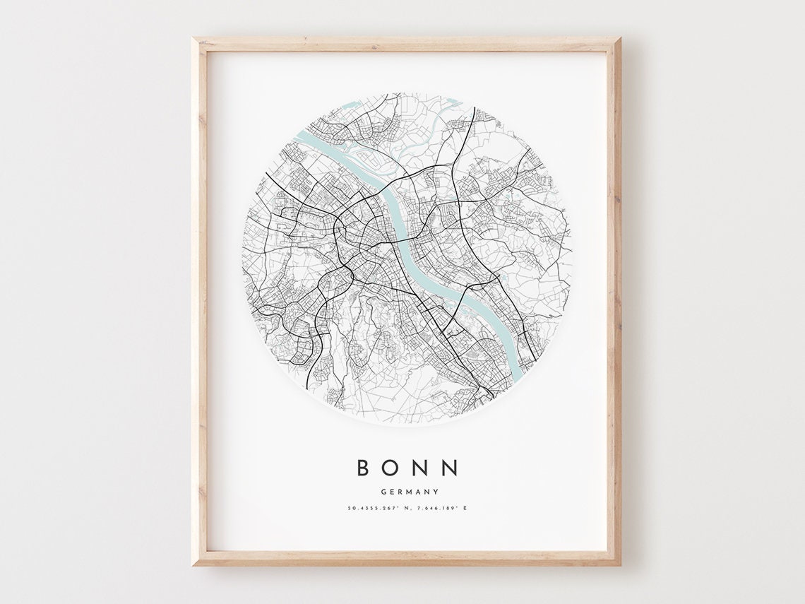 Bonn Map Print Bonn Map Poster City Wall Art Bonn Road Map - Etsy