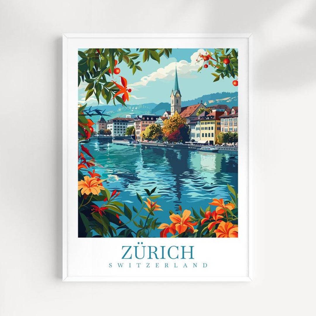 Zurich Travel Print Wall Art Switzerland Wall Hanging Home Décor Zurich ...