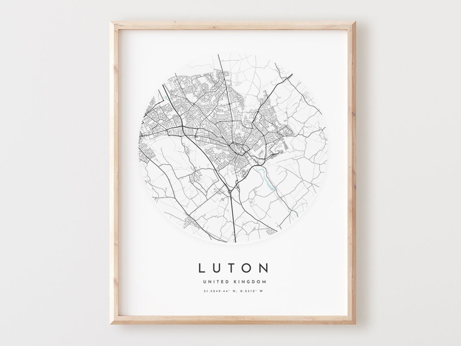 Luton Map Print Luton Map Poster City Wall Art Luton Road - Etsy