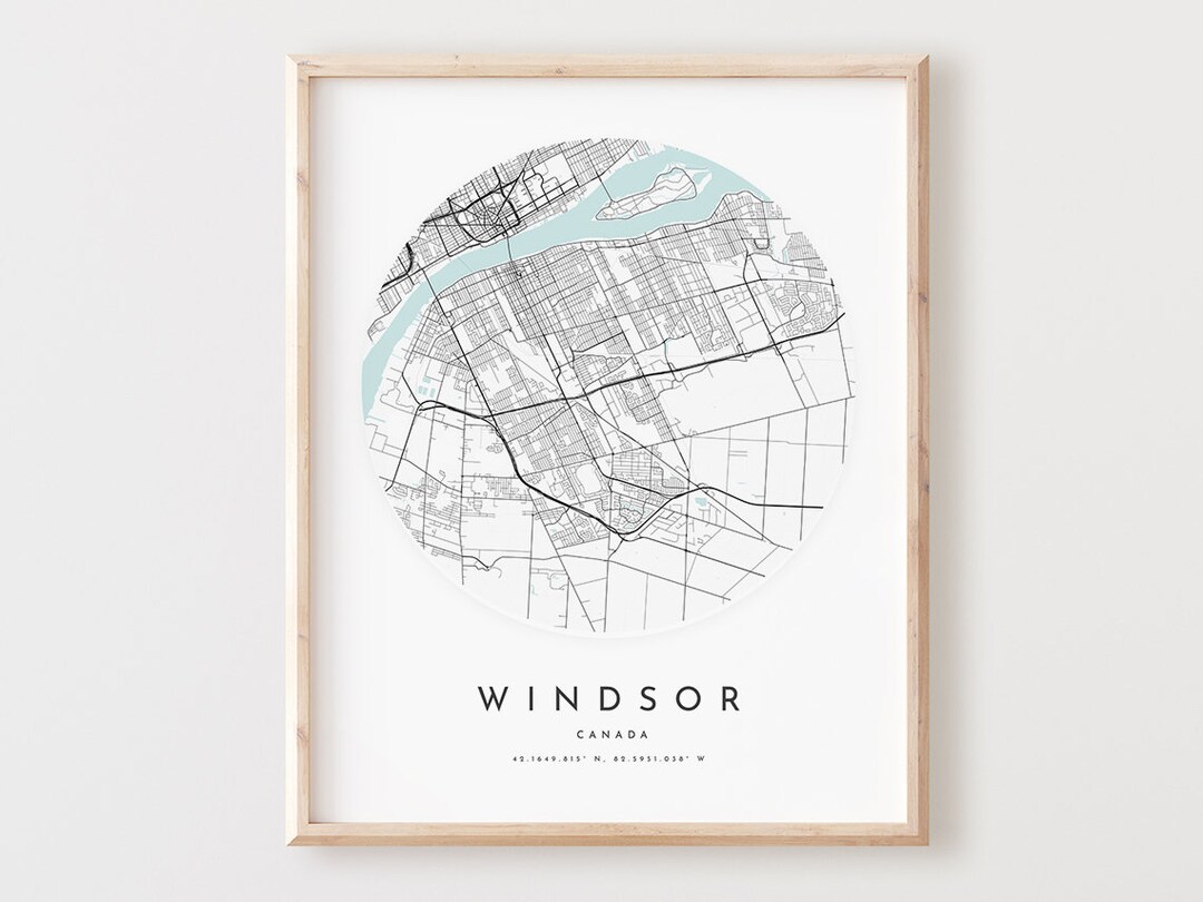 Windsor Map Print, Windsor Map Poster City Wall Art, Windsor Road Map ...