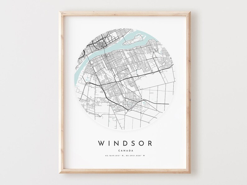 Windsor Map Print Windsor Map Poster City Wall Art Windsor - Etsy