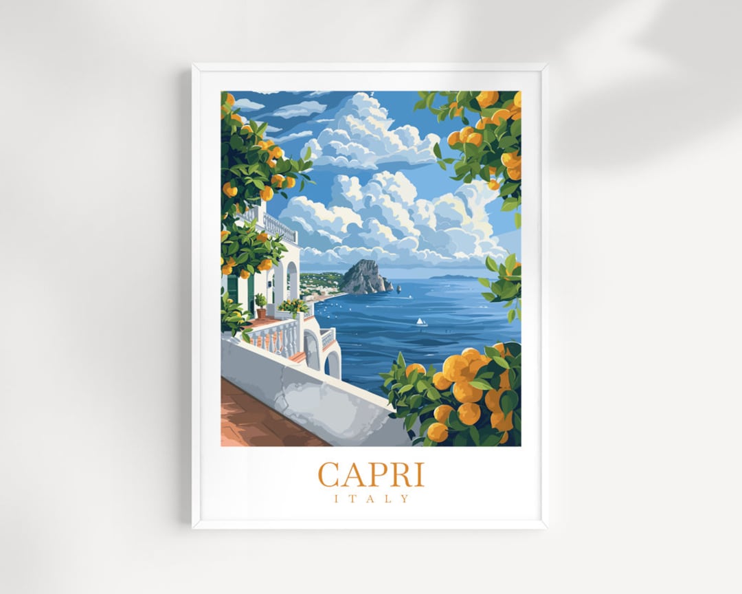 Capri Travel Print Wall Art Italy Wall Hanging Home Decoration Capri ...