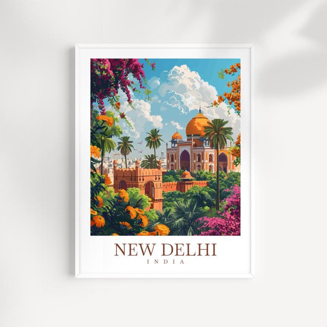 New Delhi Travel Print India Poster Wall Art Home Decoration New Delhi ...