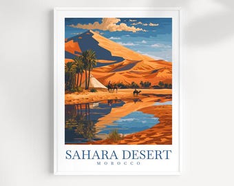 Morocco , Sahara Desert Minimalist Travel Poster - Etsy