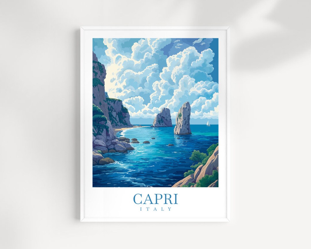 Capri Travel Print Wall Art Capri Italy Wall Hanging Home Decoration ...