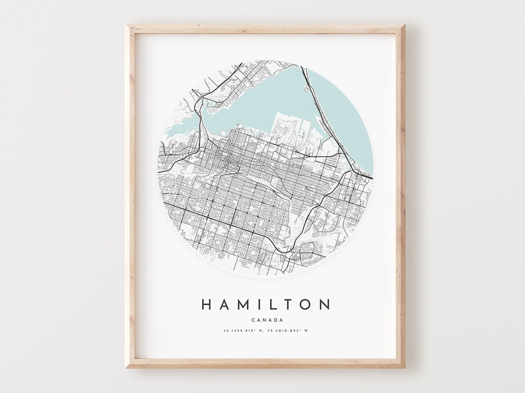 Hamilton Map Print Hamilton Map Poster City Wall Art - Etsy