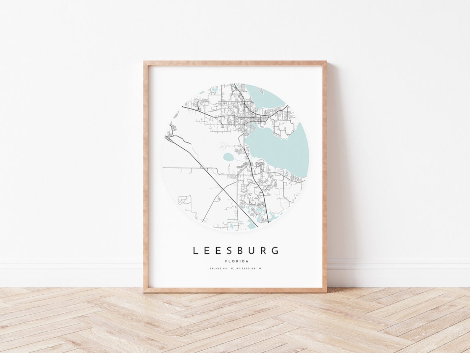 Leesburg Map Print, Leesburg Map Poster City Wall Art, Fl Road Map ...