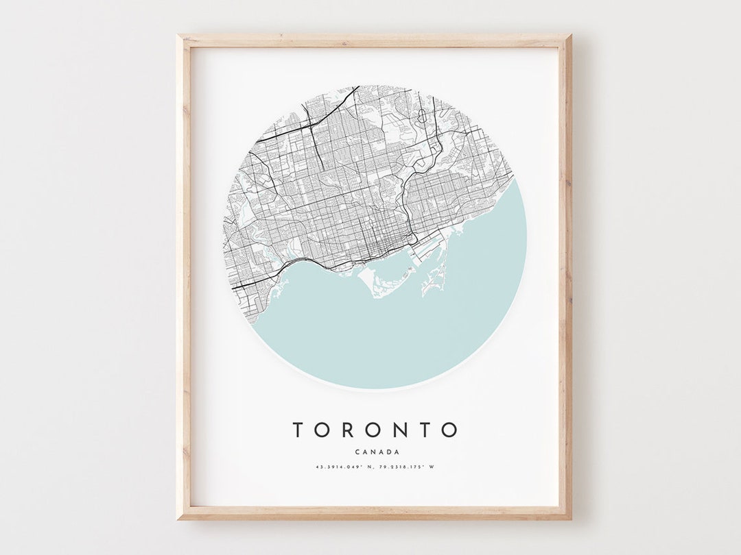 Toronto Map Print, Toronto Map Poster City Wall Art, Toronto Road Map ...