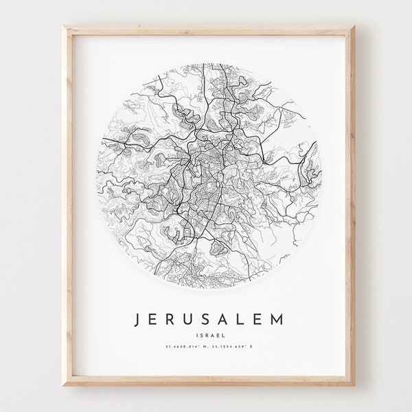 Jerusalem Map Poster - Etsy