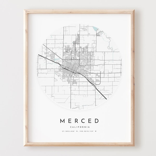Merced Map Art - Etsy