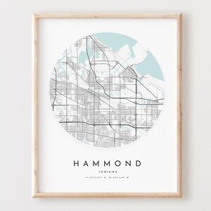 Hammond Map Print, Hammond Map Poster City Wall Art, in Road Map ...