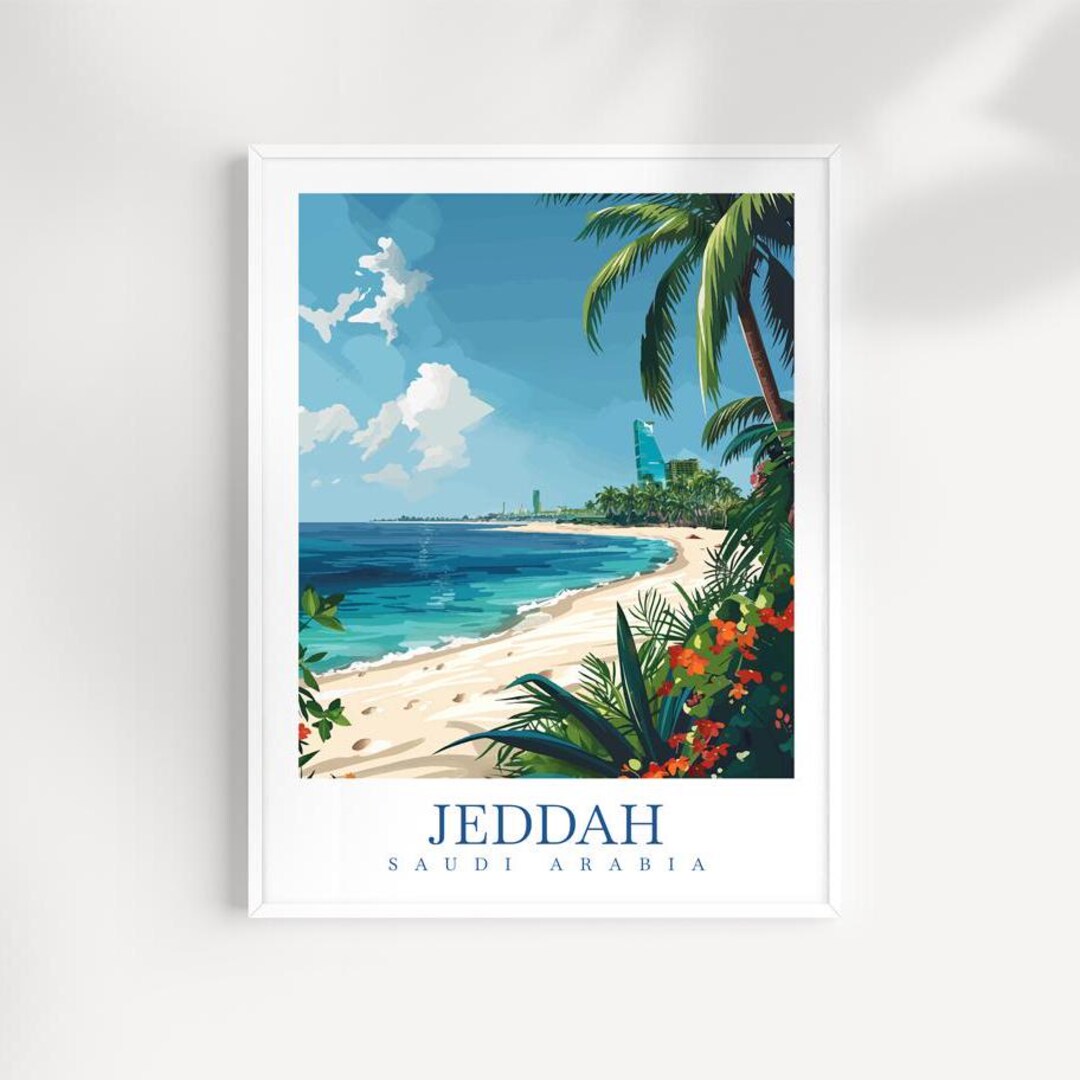 Jeddah Saudi Arabia Travel Poster: Beach Wall Art Print - Etsy