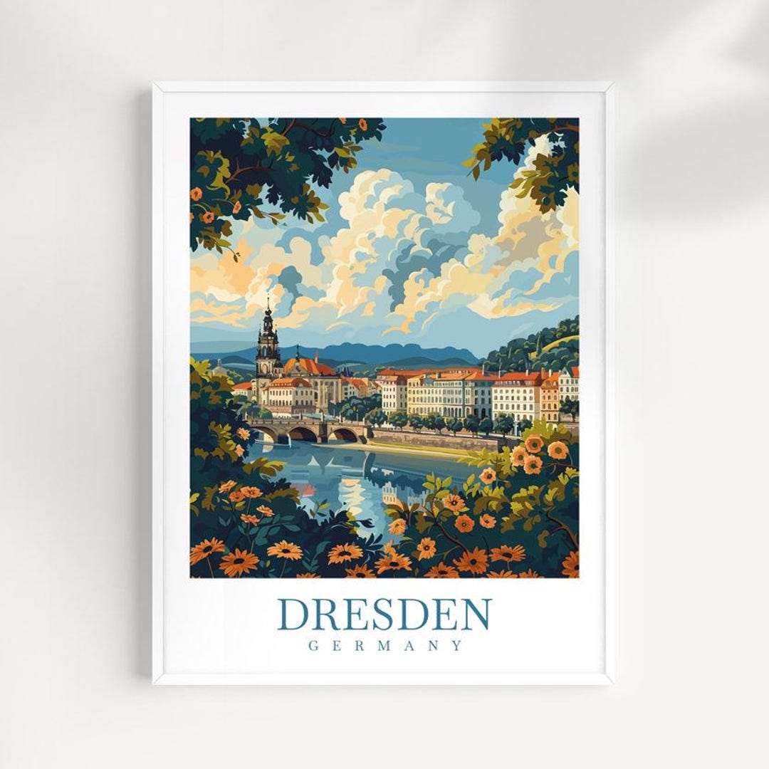 Dresden Travel Print Wall Art Germany Wall Hanging Home Décor Dresden ...