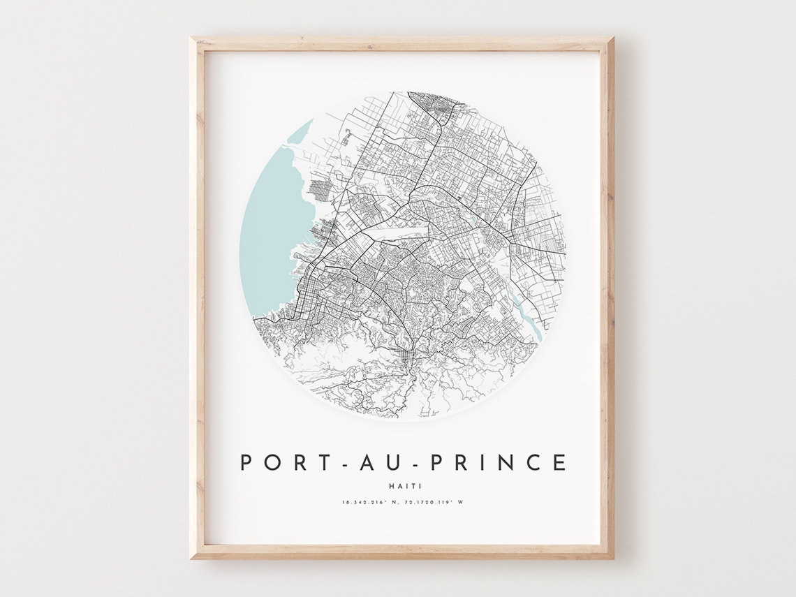 Port-au-prince Map Print, Port-au-prince Map Poster City Wall Art, Port ...