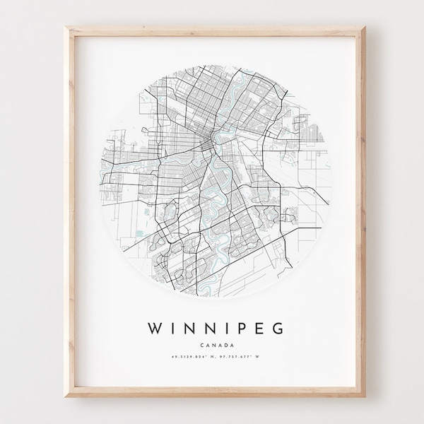 Winnipeg Map Print - Etsy