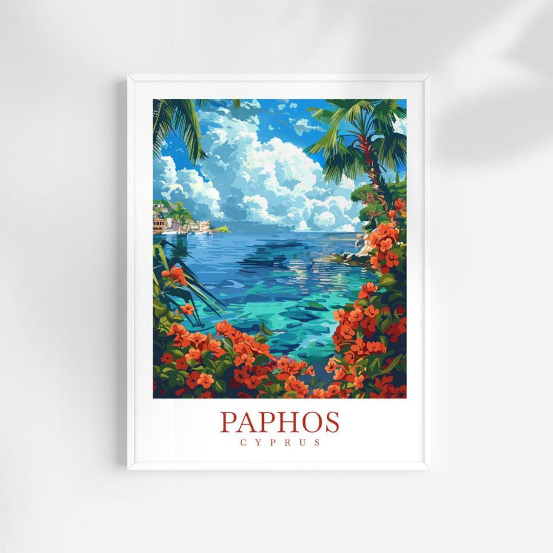 Paphos Travel Print Cyprus Wall Art Paphos Poster Paphos Wall Hanging ...