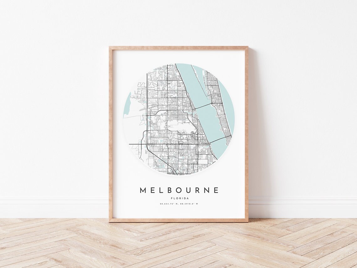 Melbourne Map Print Melbourne Map Poster City Wall Art Fl | Etsy