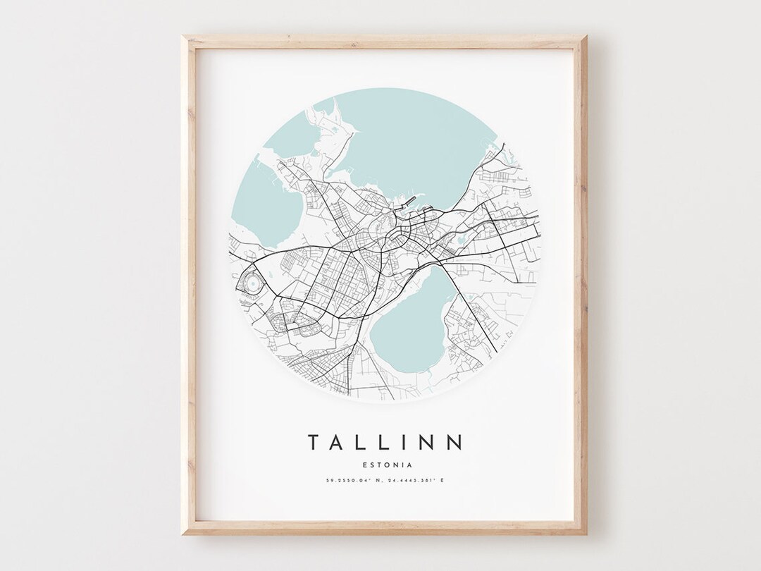 Impresión de mapa de Tallin, póster de mapa de Tallin, arte de pared de ...