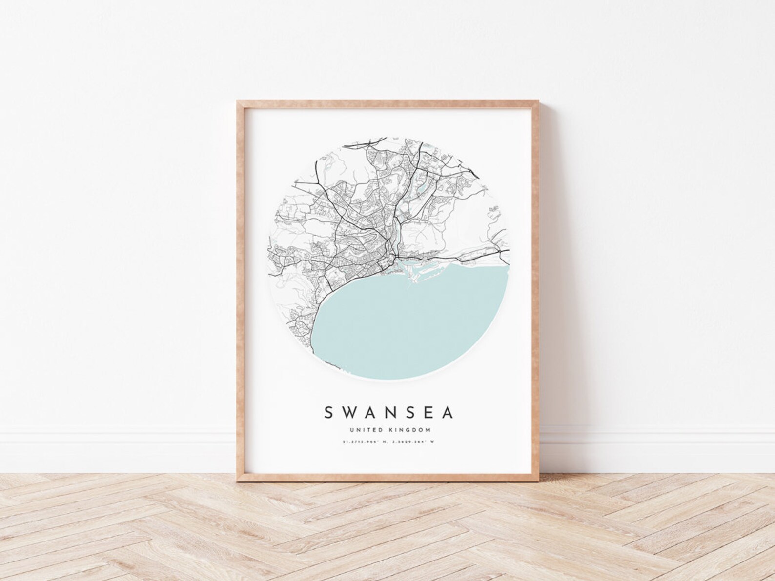 Swansea Map Print Swansea Map Poster City Wall Art Swansea - Etsy