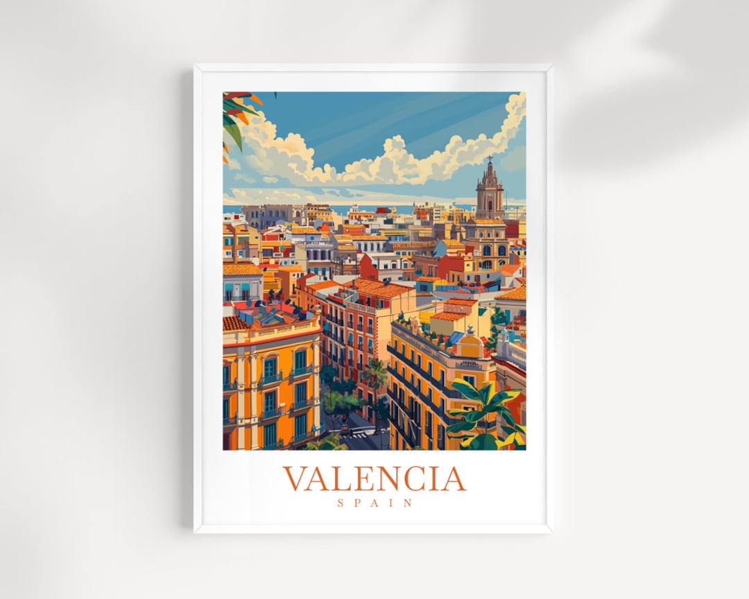 Valencia Poster Travel Print Wall Art Spain Wall Hanging Home Décor ...