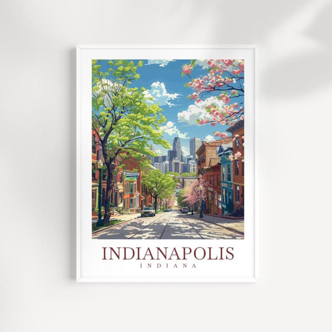 Indianapolis Poster Cityscape Print Indiana Home Decor USA City Art ...