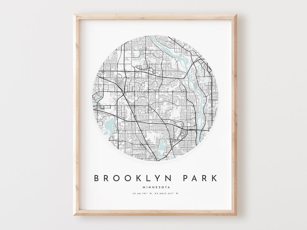 Brooklyn Park Map Print, Brooklyn Park Map Poster City Wall Art, Mn ...