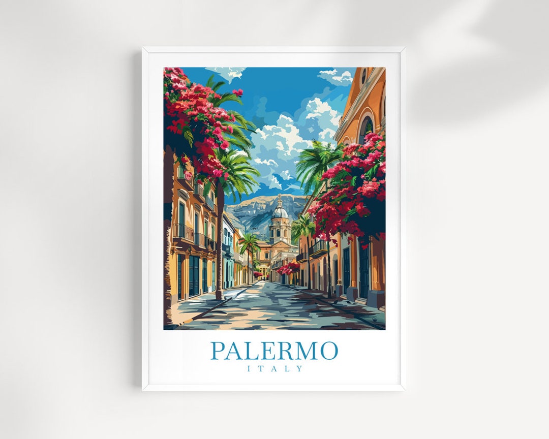 Palermo Travel Print Sicily Home Décor Palermo Art Print Sicily Town Room Print for Sicily Gift ...