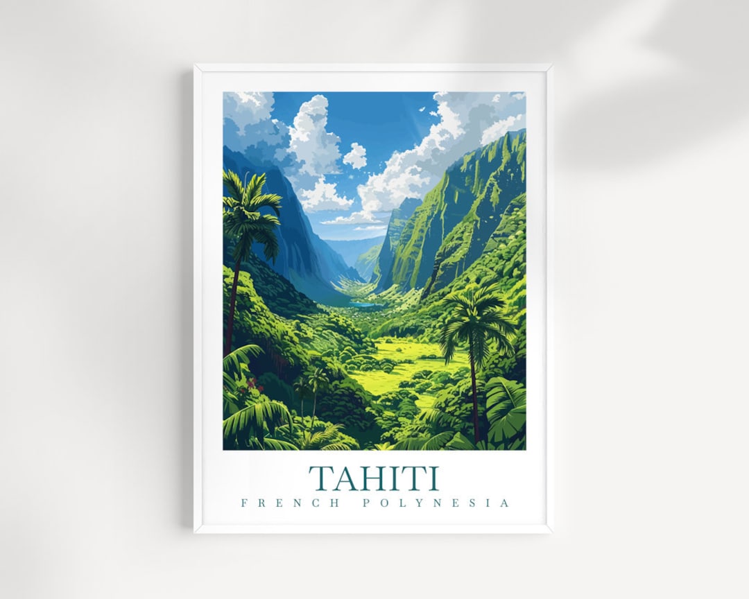 Tahiti Travel Poster: French Polynesia Wall Art - Etsy UK