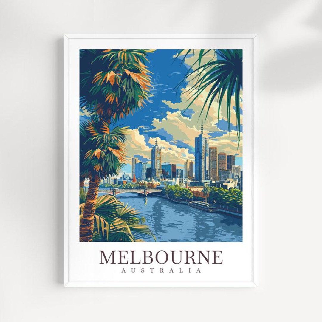 Melbourne Travel Print Wall Art Australia Wall Hanging Home Décor ...